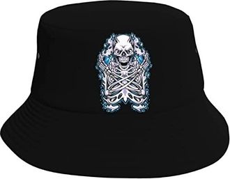 Generic Personnalisé Chapeau Bob Squelette Effrayant Pecheur Chapeaux Imprimé Été Bouchon De Seau pour Chasse Adultes Hommes