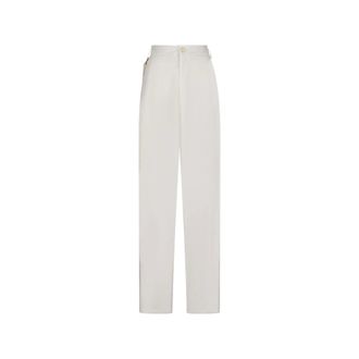 Darkpark Darkpark, Femme, Pantalons, Blanc, Taille: 36 FR Pantalon Large avec Perles