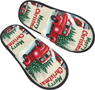 Generic Joyeux Noël 1 Modèle Pantoufles En Peluche Hiver Pantoufles Moelleuses Respirantes Slippers Pour Intérieur Chambre Extérieur M