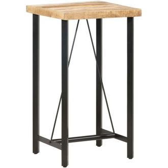 vidaXL Table de bar 60x60x107 cm Bois de manguier brut
