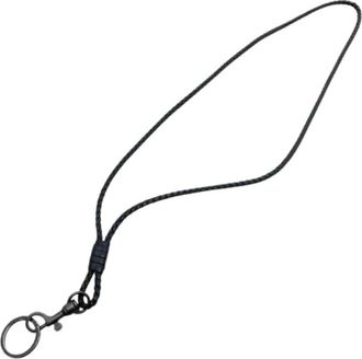 Bottega Veneta unisex, Pre-owned, Noir, Taille: ONE Size Porte-cl&eacute;s en cuir Pre-owned