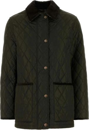 Burberry Femme, Vestes, Vert, Taille: 42 FR Veste L&eacute;g&egrave;re Matelass&eacute;e Losanges
