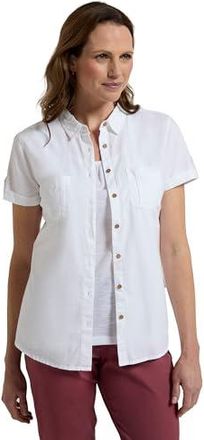 Mountain Warehouse Chemise Manches Courtes Femmes Coconut - 100% Coton, Poids l&eacute;ger, Chemisier Respirant, Doublure Maille - Voyage, Vie Quotidienne Blanc 44