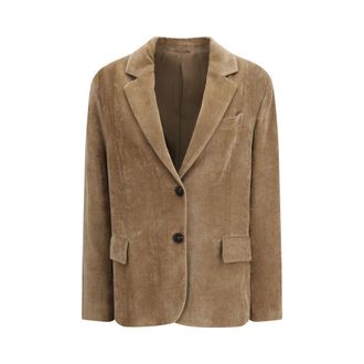 Brunello Cucinelli Viscose Corduroy Blazer - Beige