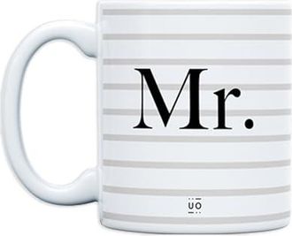 UO Geschenktasse mit Botschaft Mr, Geschenk f&uuml;r Freunde, originelles Hochzeitsgeschenk, originelles Hochzeitsgeschenk, 350 ml, Keramik