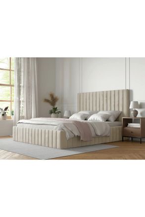 Boxxx Polsterbett, Beige, Holz, Metall, Birke, Schichtholz, 140x200 cm, gepolstertes Kopfteil, in verschiedenen Gr&ouml;&szlig;en erh&auml;ltlich, Schlafzimmer, Betten, Pol