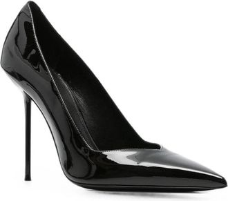 PARIS TEXAS Patent Calf Leather Stiletto Heels - Black