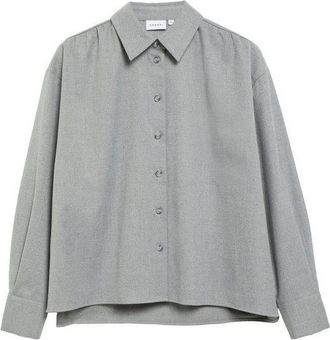 Comma Langarmbluse Bluse Weites Flanell-Hemd mit seitlichen Schlitzen
