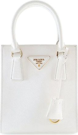 Prada 2010-2025 Mini Saffiano Lux Tote satchel - Blanc