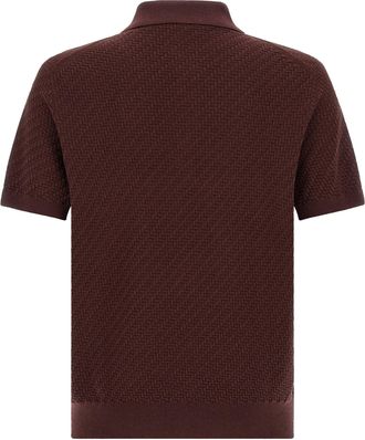 Brioni Trama Weaving Polo - Burgundy