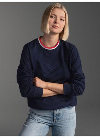 Trigema Sweater TRIGEMA Sweatshirt mit 3D-Logo-Pr&auml;gung