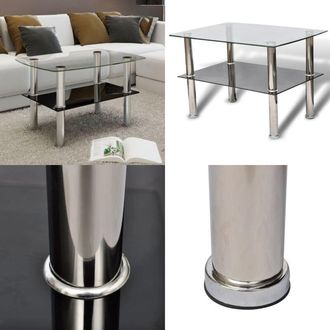 vidaXL Couchtisch mit Ablage Glas - Couchtisch - Glastisch - Wohnzimmerschmuck - Sideboard - Esszimmertisch - Home & Living