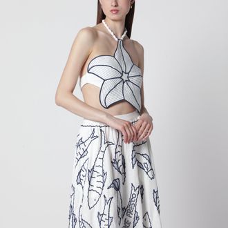 Farm Rio Coast Stars Cropped-Top aus Leinenmischung
