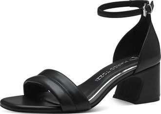 Marco Tozzi Damen Sandalen mit Absatz mit Verstellbarem Riemen Vegan, Schwarz (Schwarz), 39 EU