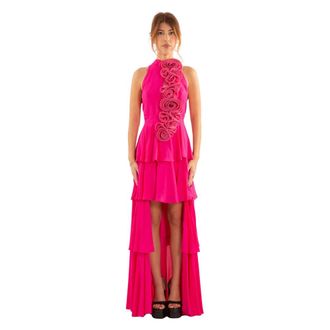 BABYLON Blumen Applikation Fuxia Kleid - - Dresses - Damen - Rosa - S