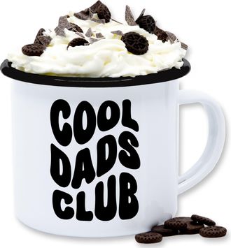 Shirtracer Emaille Tasse Blechtasse - Tassen - Cool Dads Club I Papa Geschenk Vatertag Geschenk Vater cool I Papi Geschenke Väter Geburtstag - 300 ml - Weiß Schw