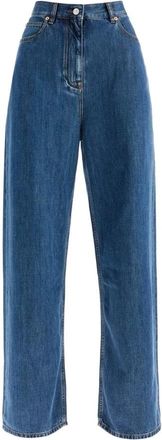 Valentino Garavani Femme, Jeans, Bleu, Taille: W27 Pantalon pliss&eacute; taille haute et jambes larges