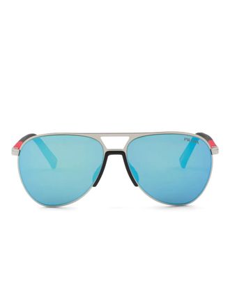 Prada Linea Rossa Sonnenbrille mit Metallgestell - Silber