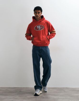 Abercrombie & Fitch NFL 49ers Grafik-Kapuzenpullover in Rot