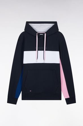 Eden Park Sweatshirt &Agrave; Capuche Colorblock En Molleton Coton Marine Coupe D&eacute;contract&eacute;e