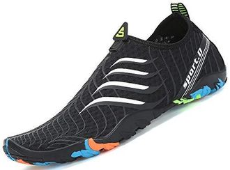 Saguaro Chaussure deau Homme Femme Chaussures Aquatiques Respirant Séchage Rapide Chaussures de Plage, Blanc Noir 43