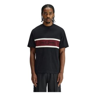 Fred Perry Relaxed Piqu&eacute; T-shirt - - Tops - Herren - Schwarzk - L