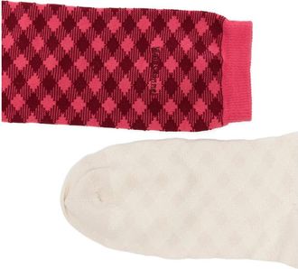 adidas Diamond-Knit Checkered Socks - Pink
