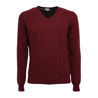 U.S.Polo Association Bordeaux Woll/Kaschmir Pullover - - Knitwear - Herren - Rot - S