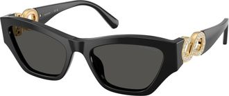 Swarovski Lunettes de soleil oeil de chat Sk6076U - Femme - Accessoires - Noir - Taille: 53 MM