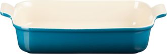 LE CREUSET Le Creuset Rechteckige Auflaufform Tradition aus Steinzeug, 32 cm, 2.31 kg, Deep Teal, 71102326420001