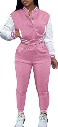 Generic V&ecirc;tements de sport 2 pi&egrave;ces pour femme - Tenue deux pi&egrave;ces &agrave; manches longues et col rond - Haut et pantalon long - Ensemble de d&eacute;tente 2 pi&egrave;ces en vel