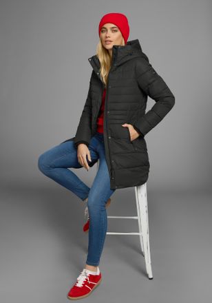 Polarino Wintermantel POLARINO, Damen, Gr. 44, schwarz, Obermaterial: 100% Polyester. Futter: 100% Polyester. Wattierung: 100% Polyester, Rippstrickb&uuml;ndchen, M