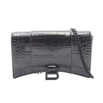 Balenciaga Pre-owned Sac bandouli&egrave;re Hourglass en cuir - Femme - Pre-owned - Noir - Taille: ONE Size