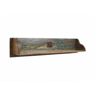 Massivmoebel24 Wandregal Altholz 116x22x24 mehrfarbig lackiert NATURE OF SPIRIT 116
