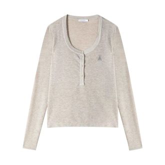 Patrizia Pepe Femme, Pulls, Beige, Taille: 42 FR Pull &Eacute;l&eacute;gant Avorio avec Logo en Strass