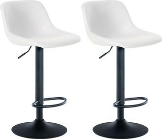 Clp 2er Set Barhocker Loft wei&szlig; Kunstleder