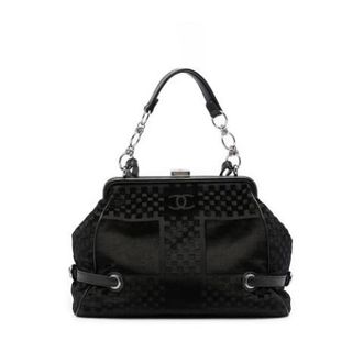 Chanel Pre-owned Vintage Embossed Velvet Shoulder Bag - Femme - Pre-owned - Noir - Taille: ONE Size