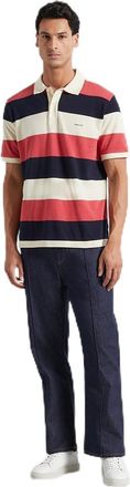 GANT Herren Block Stripe SS Polo Polohemd, Cream, M