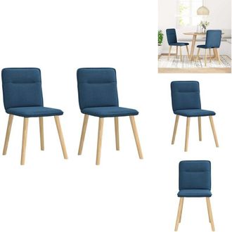 vidaXL Esszimmerst&uuml;hle 2 Stk. Blau Stoff - Esszimmerstuhl - Esszimmerst&uuml;hle - Stuhl - K&uuml;chenstuhl