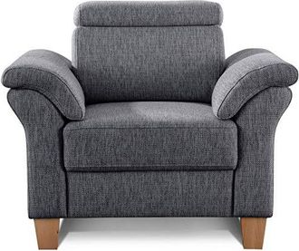 Cavadore Cavadore Sessel Ammerland inkl. Federkern und Kopfteilverstellung / Großer Polstersessel im Landhausstil / Passend zur Sofagarnitur Ammerland / 101 x 