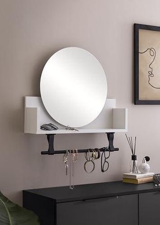 Schildmeyer Ella Regal mit Spiegel und Handtuchhalter wei&szlig; matt 157407