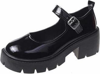 Generic Mary Janes Chaussures à plateforme pour femme Sweet Toe Cheville Lolita Gothique Plateforme Chaussures Escarpins Chaussures à plateforme épaisse en cu