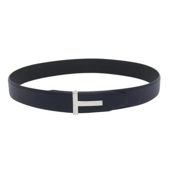 Tom Ford Grain Leather T Icon Belt - - Accessories - Herren - Schwarzk - 100 CM