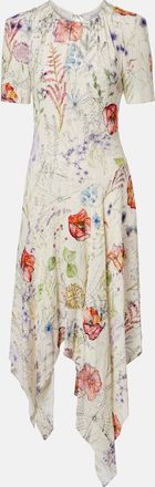 Alexander McQueen Robe midi asym&eacute;trique &agrave; fleurs
