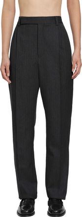 Saint Laurent Striped Herringbone Wool Tapered Trousers
