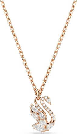 Swarovski Swan Anh&auml;nger, Verschiedene Schliffe, Schwan, Wei&szlig;, Ros&eacute;gold-Legierungsschicht