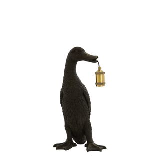 Light & Living Tischlampe Duck - Schwarz - 23.5x23x48.5cm - Andere - Synthetik-Kunststoff - Tischleuchte Wohnzimmer & Schlafzimmer - Tischlampen modern - Weihnachtsd