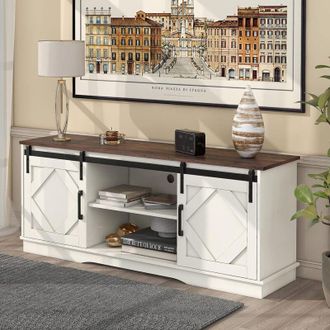 Need Need - Meuble tv Armoire tv pour Centre de Divertissement Support tv, 150 cm Banc tv avec &Eacute;tag&egrave;re de Rangement, Gestion des C&acirc;bles pour Salon