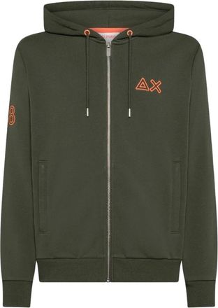 Sun 68 Homme, Sweatshirts et sweats à capuche, Vert, Taille: S Sweat à capuche Zip Fluo Basic Fleece