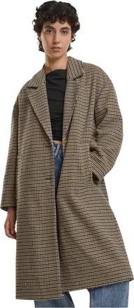 Urban Classics Ladies Oversized Plaid Coat unionbeige/Black, XXL